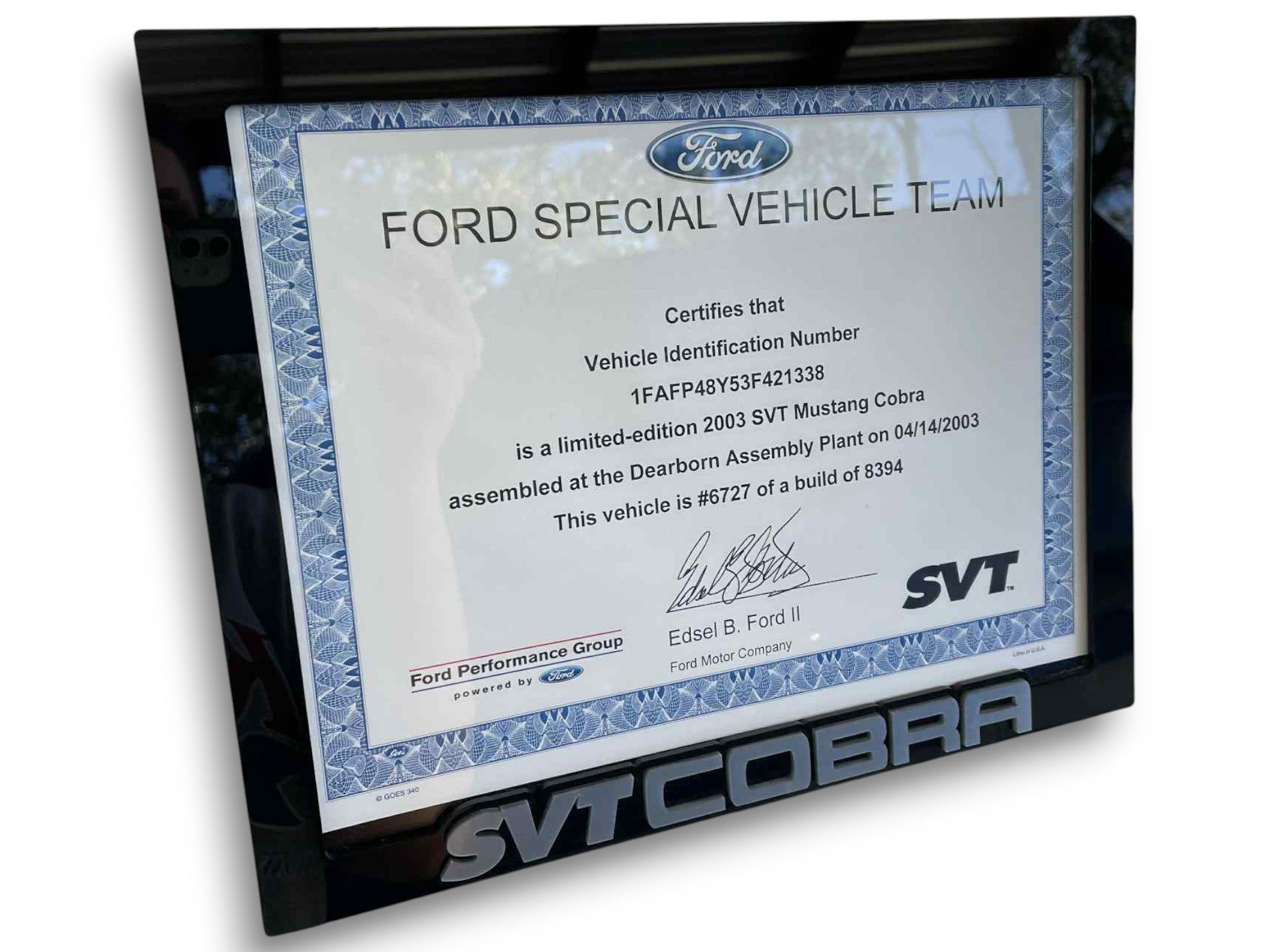 Custom SVT Certificate Frame – Dusty Creek Designs